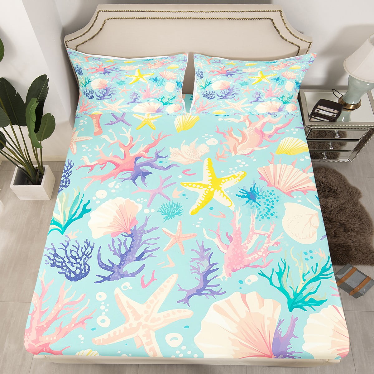 Erosebridal 2 Piece Coastal Sheets Twin Size - Ocean Beach Themed Bed ...