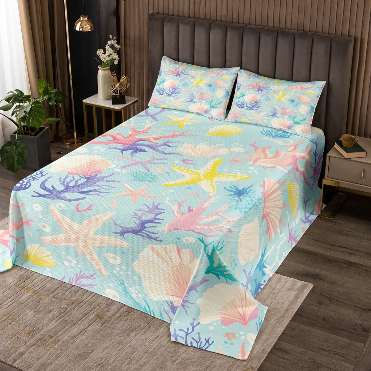YST 3 Piece Coastal Bedding Set Queen Size - Ocean Beach Themed ...