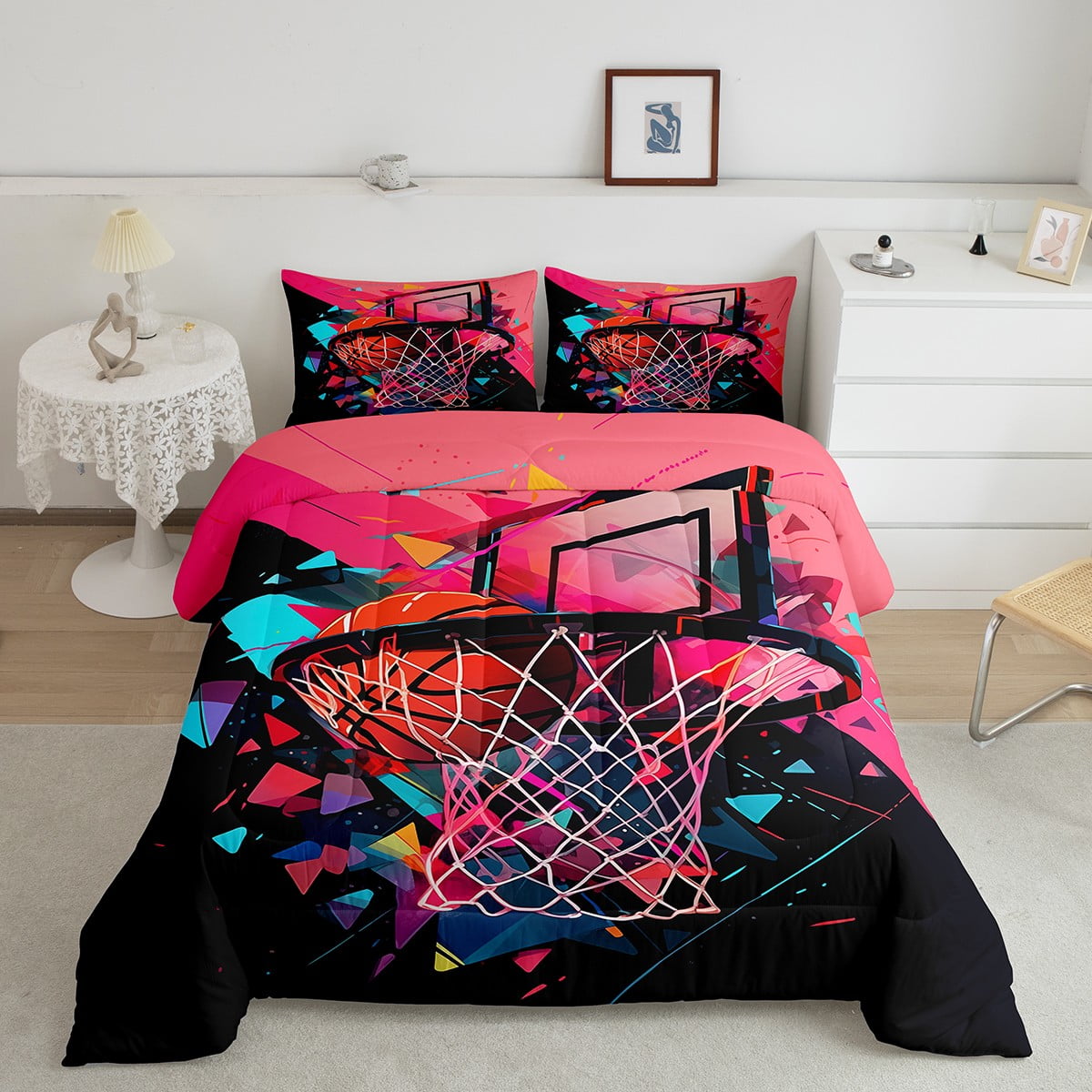 Erosebridal 3D Basketball Comforter Set Sports Theme Bedding Comforter Sets 3D Ball Games ...