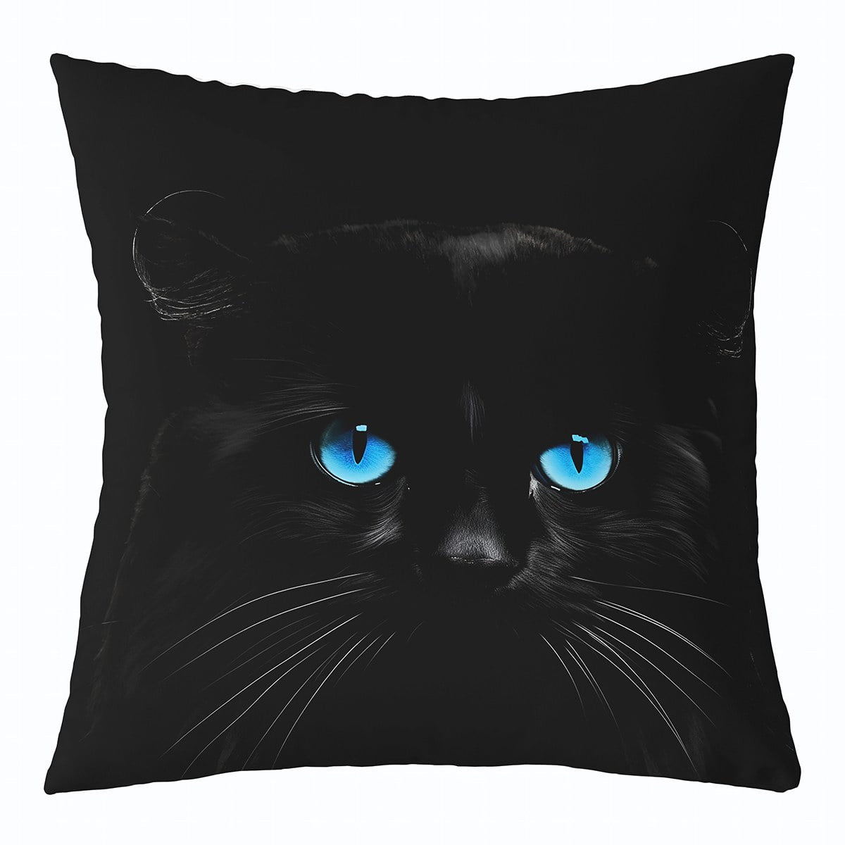 YST 3D Cat Cushion Case 24x24 Inch Black Cute Cat Throw Pillow Cover ...