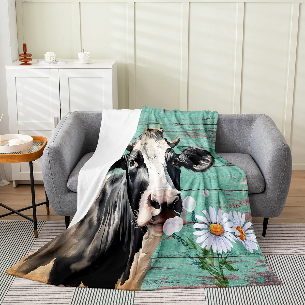 3D Cow Blanket 40x50 Bull Cattle Fleece Blanket For Adults Men Women ...