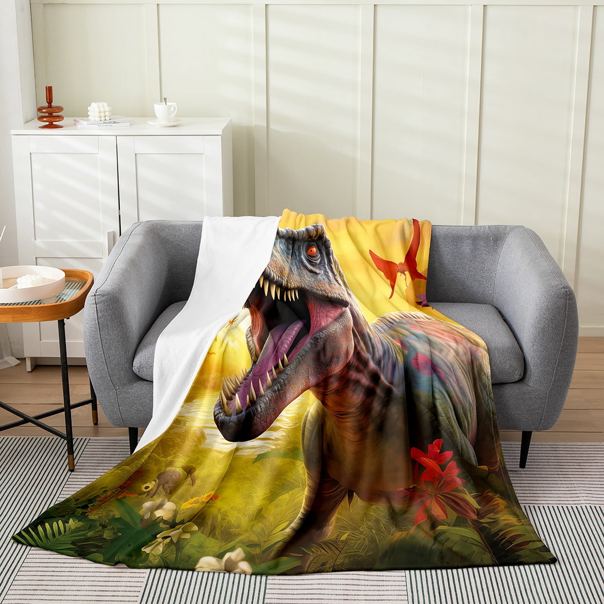 3D Dinosaur Blanket Twin 60x80 Inch Dino Throw Blankets , Wild Animal ...