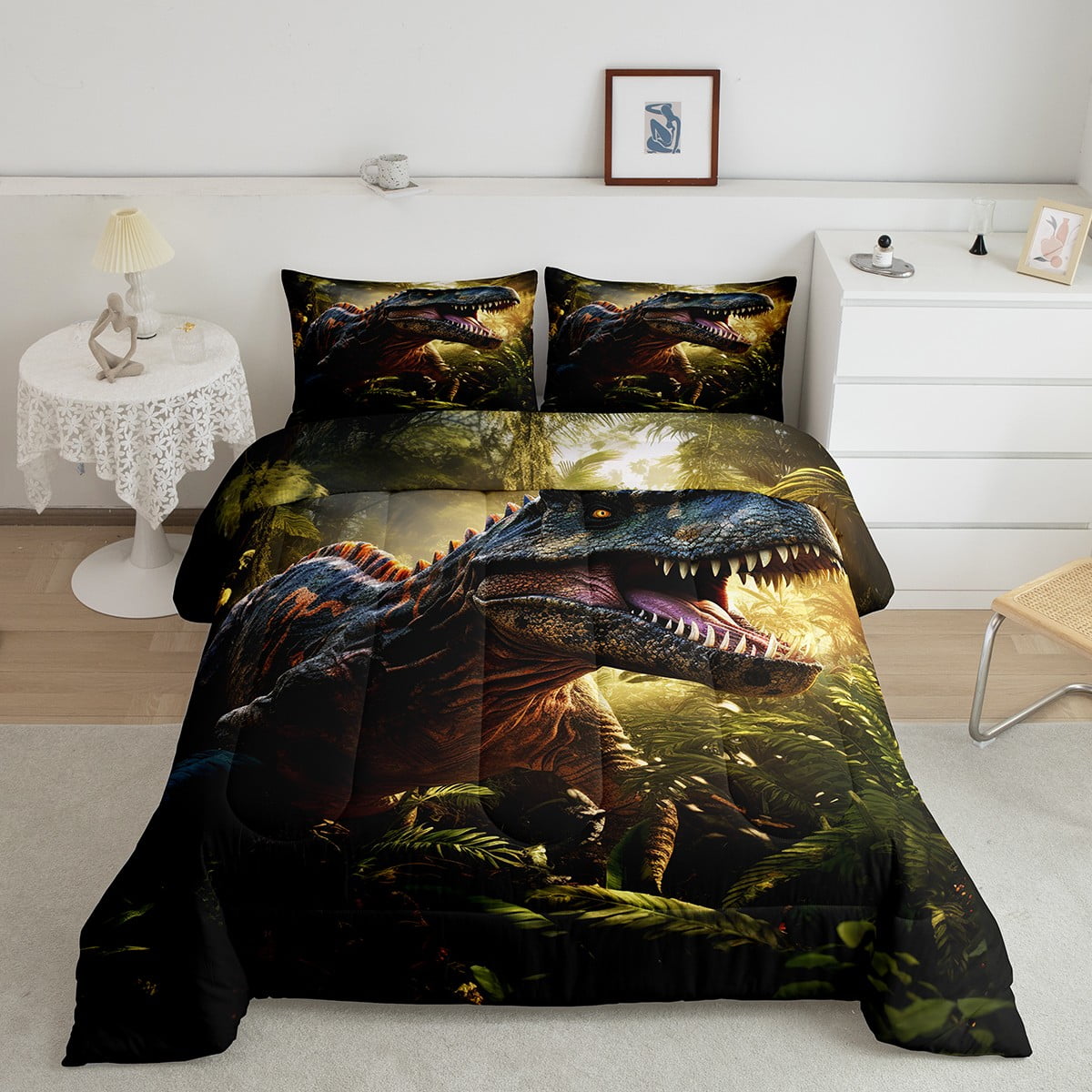 3D Dinosaur Comforter Set Twin ,Animal Jungle Bedding Set Dinosaur Room ...