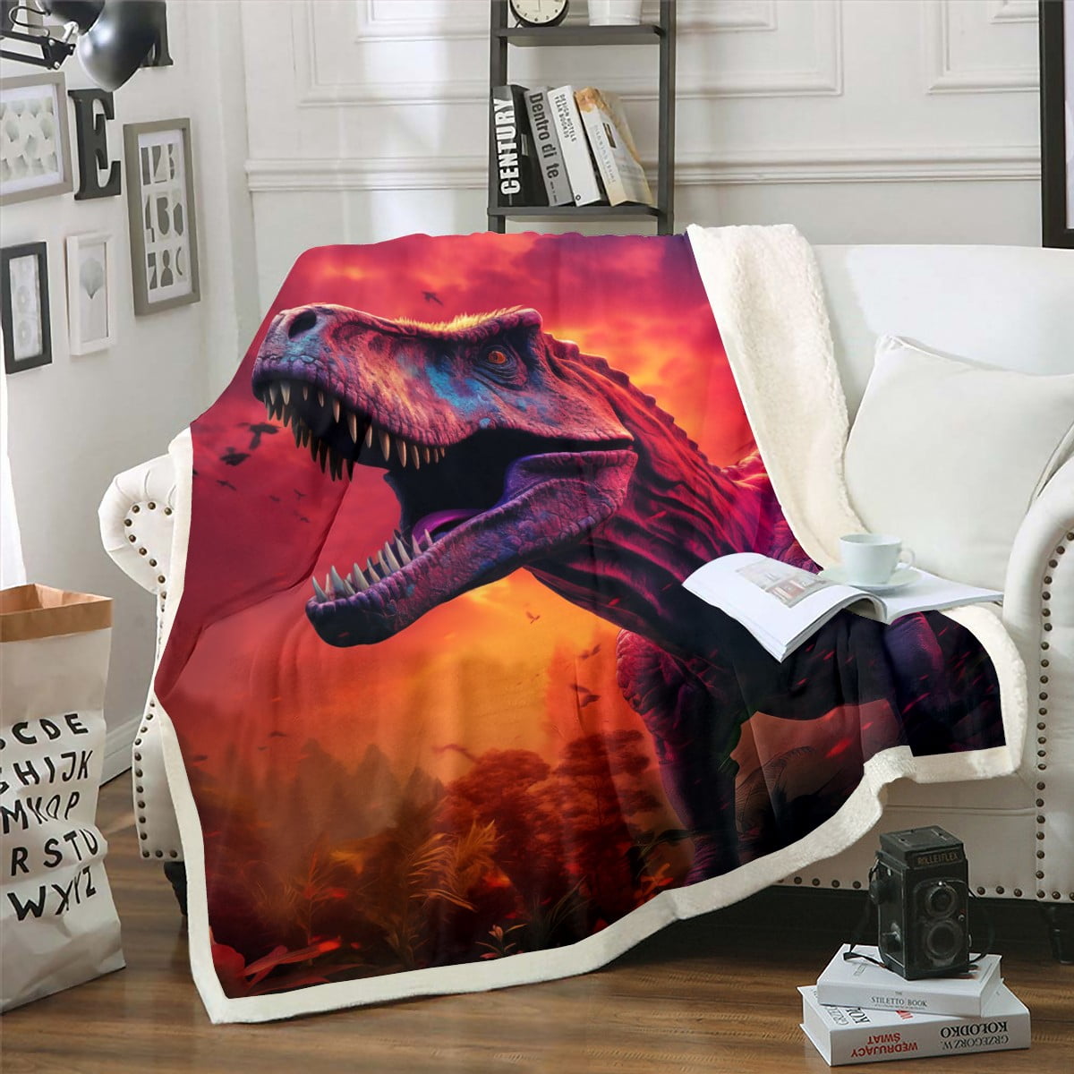 3D Dinosaur Throw Blanket,Cute Dino Blanket Dinosaur Bed Sofa Couch ...