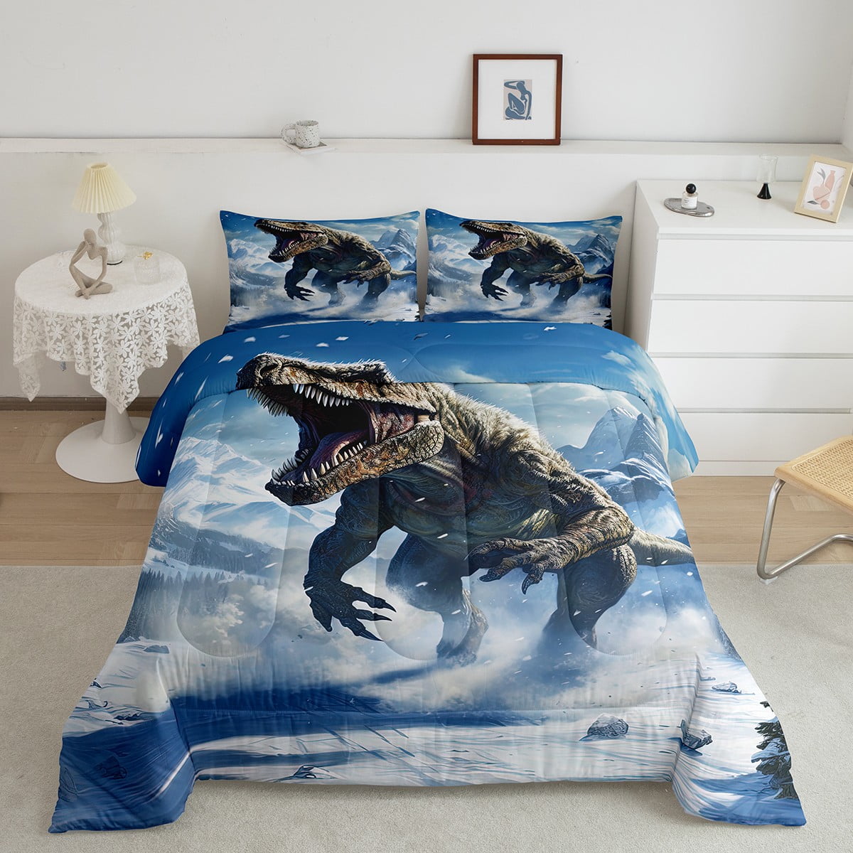 YST 3D Dinosaur Twin Bedding Set for Girls Boys Kids,Cute Dino ...