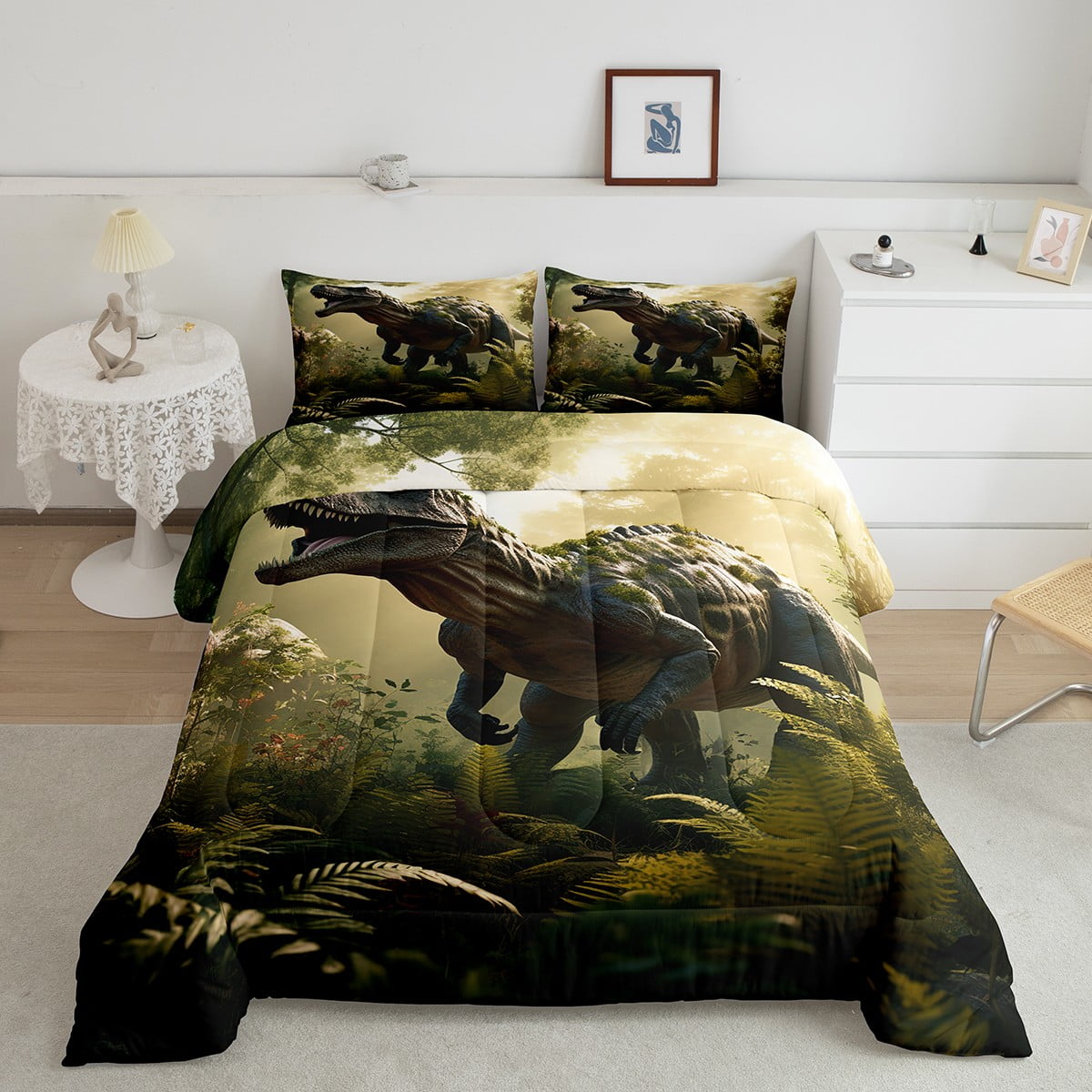 Erosebridal 3D Dinosaur Twin Bedding Sets,Wild Safari Jungle Animals Comforter Set Dinosaur ...