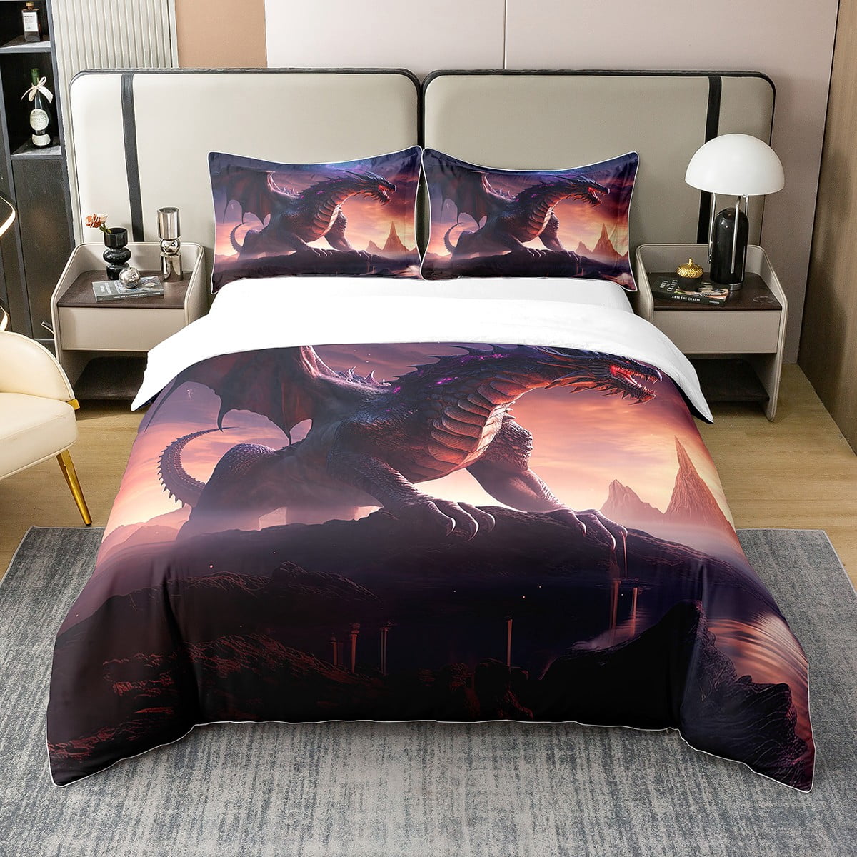 Erosebridal 3D Dragon 100% Cotton Duvet Cover Full,Nebula Galaxy ...
