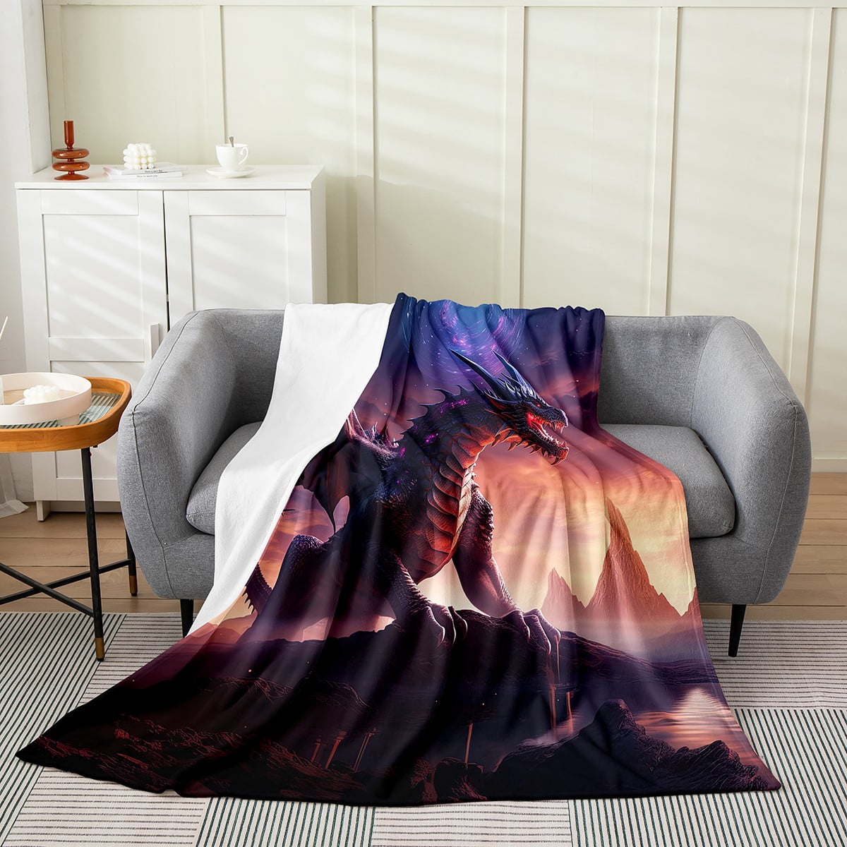 3D Dragon Blanket Queen Inch ,Nebula Galaxy Throw Blanket Gothic,Safari ...