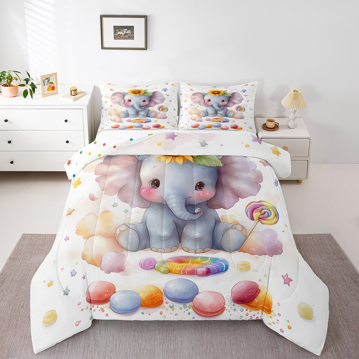 Erosebridal 3D Elephant Wildlife Warm Comforter Set Twin Teens ...