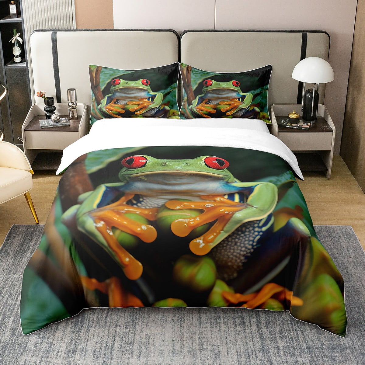 YST 3D Frog 100% Cotton Duvet Cover Red Eyed Tree Frog Comforter Cover ...