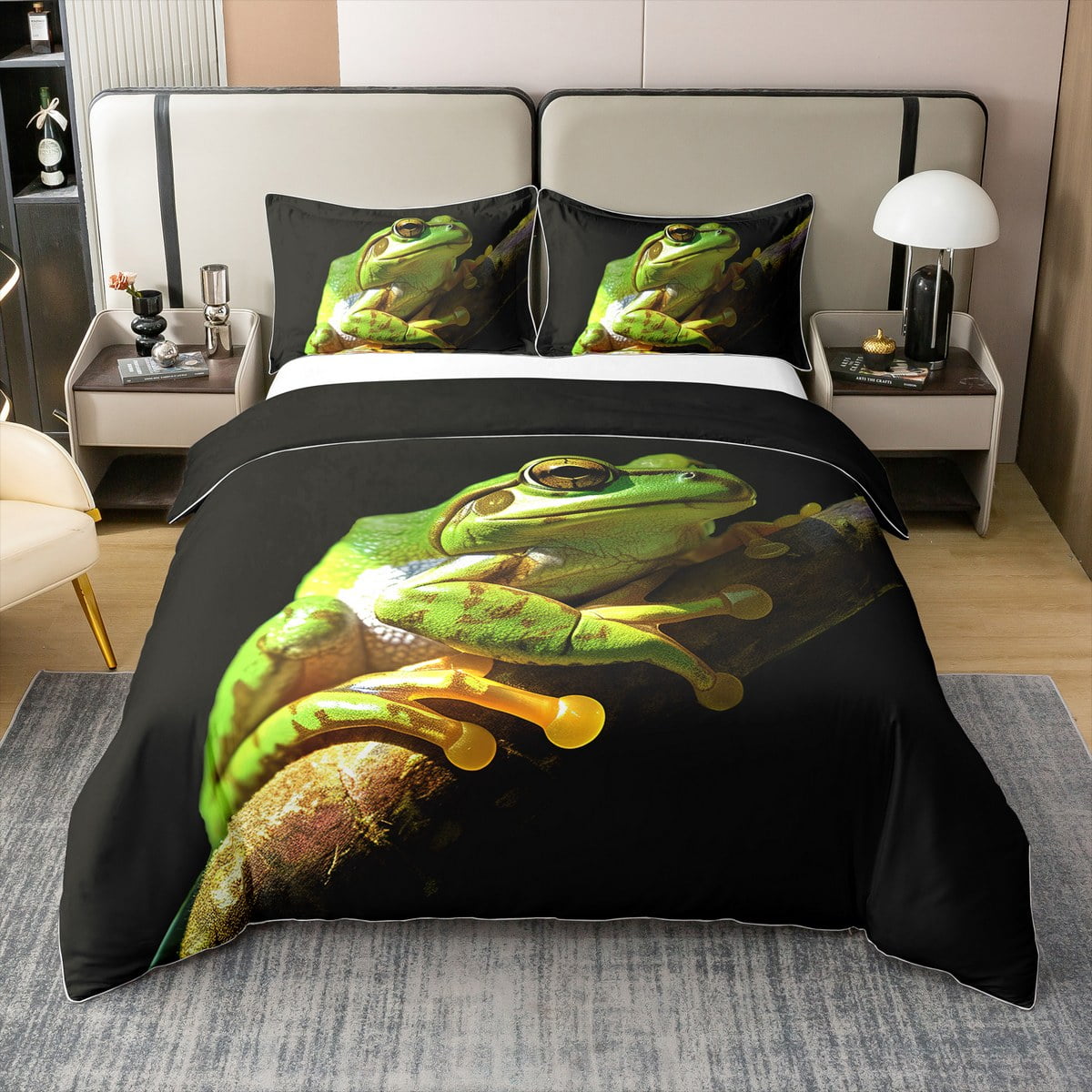 3D Frog Print 100% Natural Cotton Duvet Cover ,Jungle Amphibian ...