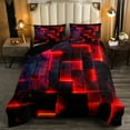 3D Geometric Bedding Set Full Abstract Aesthetic Full Comforter, Black ...