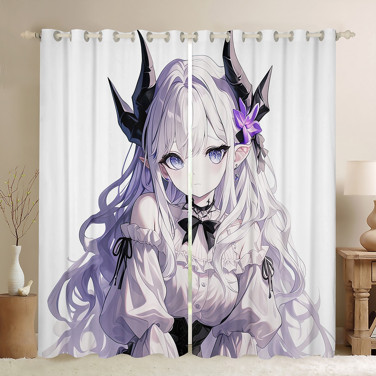 3D Japanese Blackout Curtains Anime Curtains For Living Room,Kawaii ...