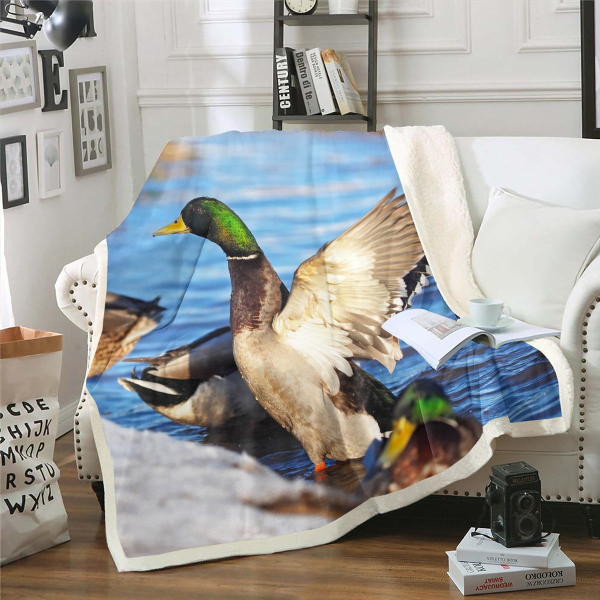 3D Mallard Duck Blanket Duck Hunting Throw Blanket for Bed, Farm Animal ...