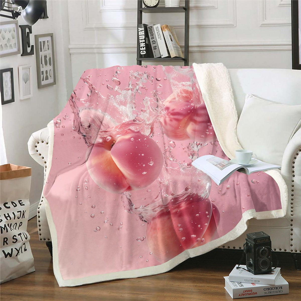 YST 3D Peach Throw Blanket for Girls Pink Fleece Blanket Throw,Tropical ...