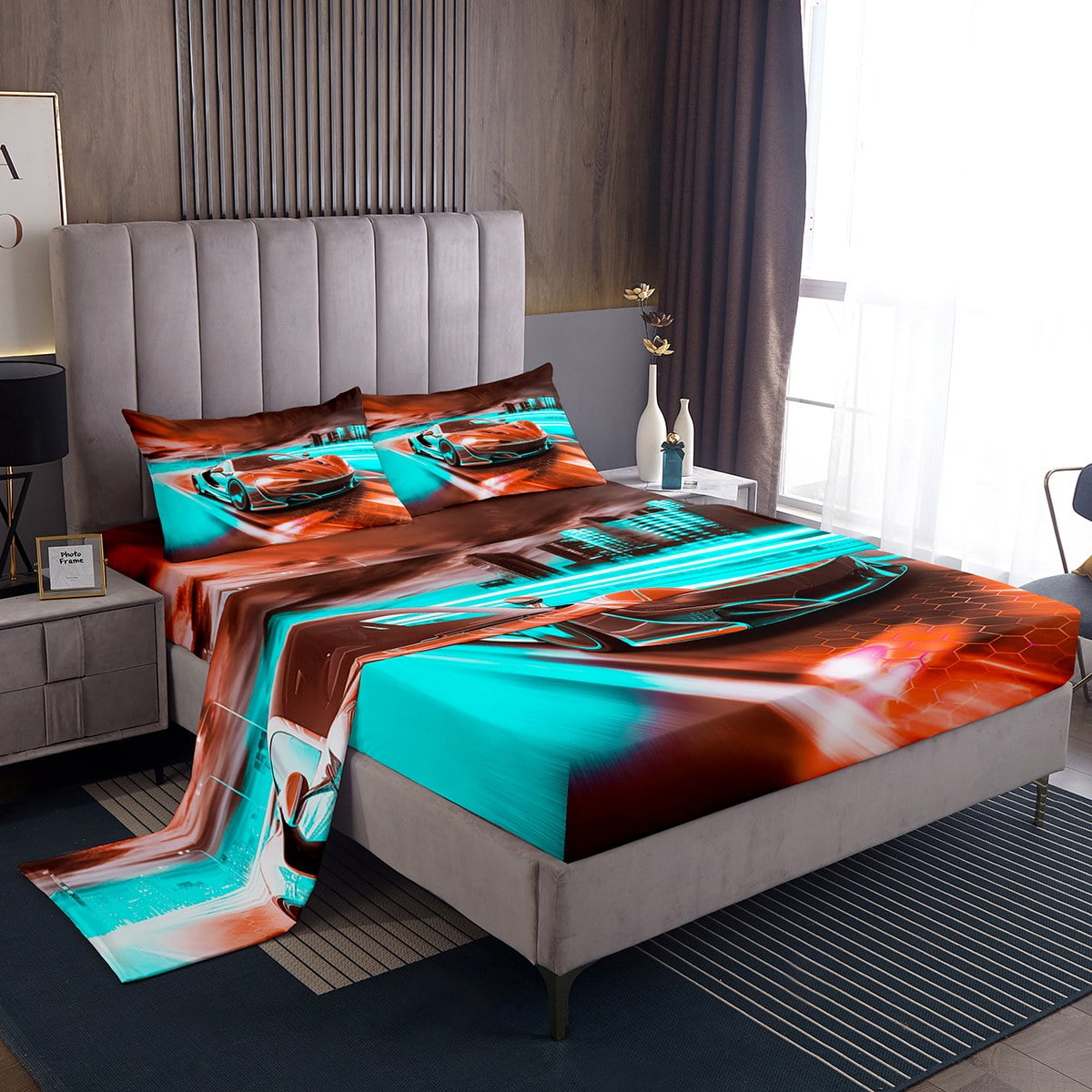 Erosebridal 3D Race Car Sheet Set Sports Competition Speed Game Bed ...