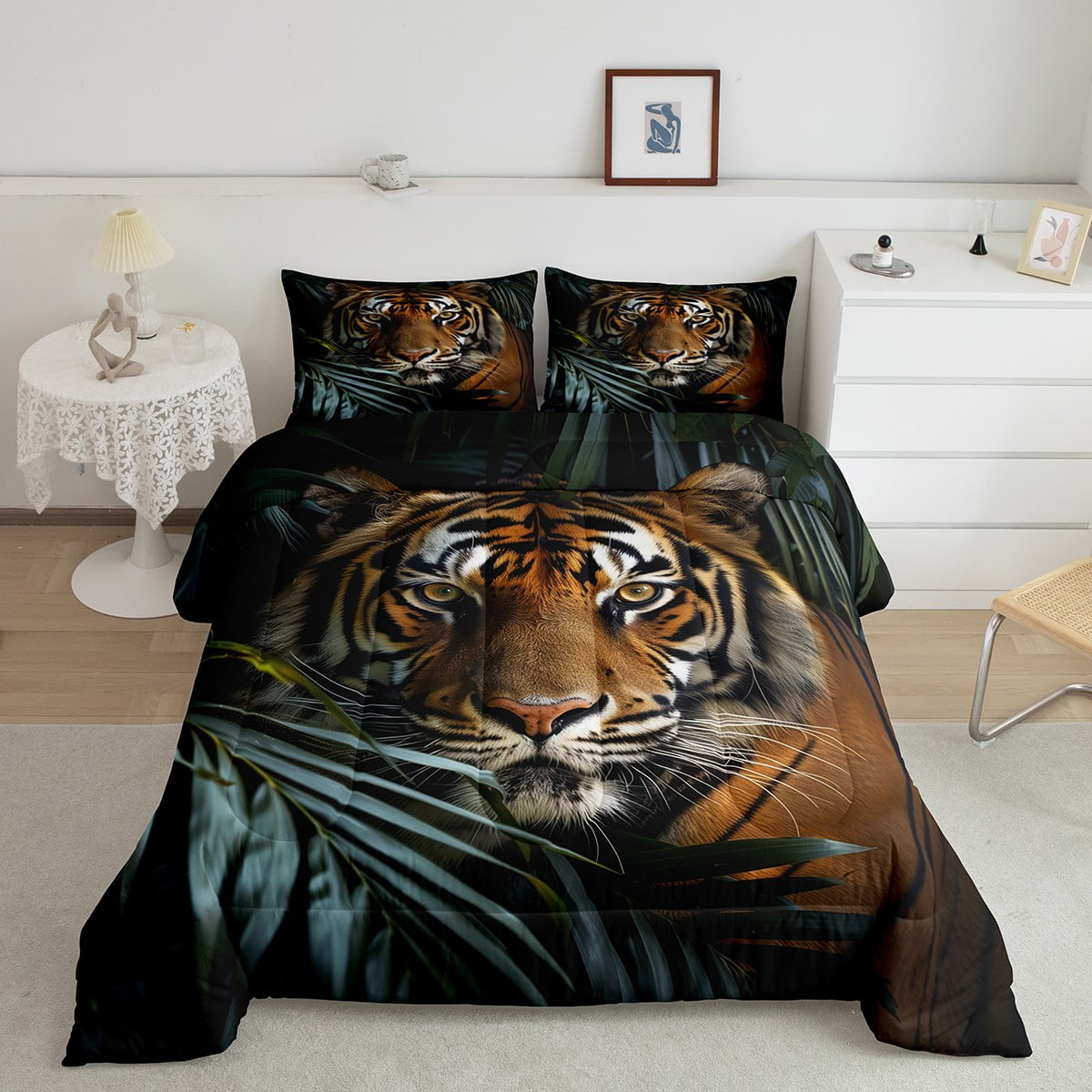 YST 3D Tiger Bedding Sets Full For Kids Boys Girls Jungle Wildlife Comforter Set,Safari African ...
