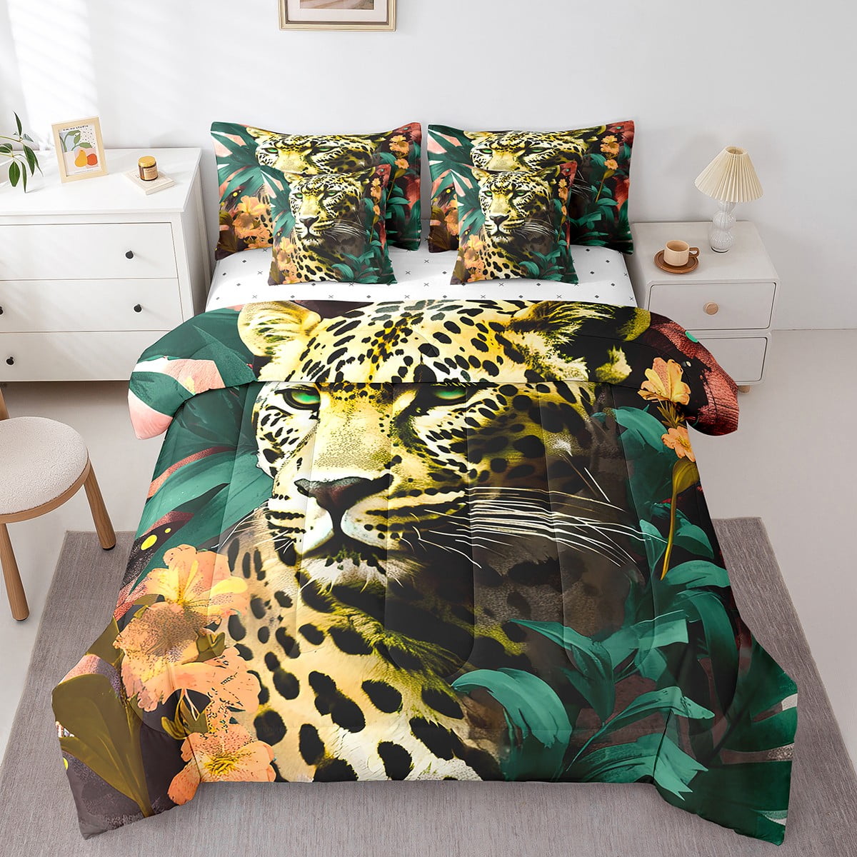 3D Tiger Bedding Sets Watercolor Tiger Print Comforter Bed in a Bag ...