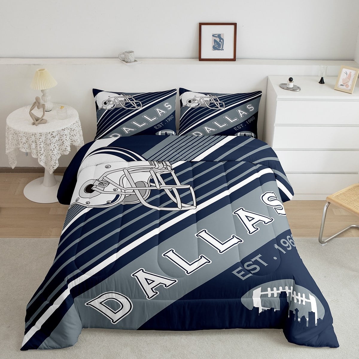 YST 3Pcs American Football Bedding Comforter Sets, Bedding Queen Size ...
