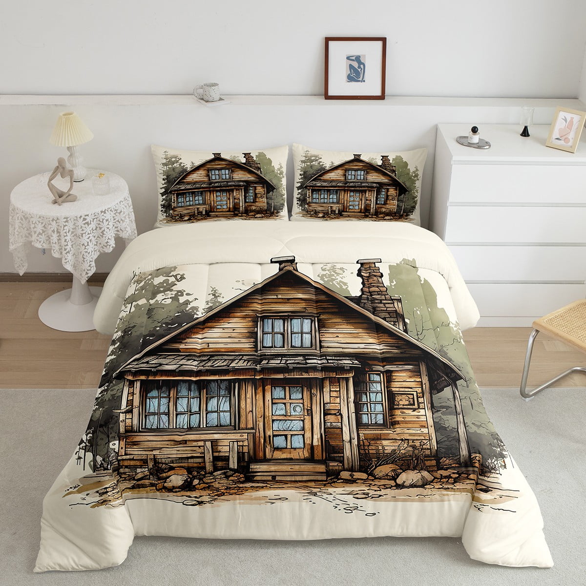 YST 3Pcs Rustic Cabin Comforter Set Queen Size, Lodge Country Style ...