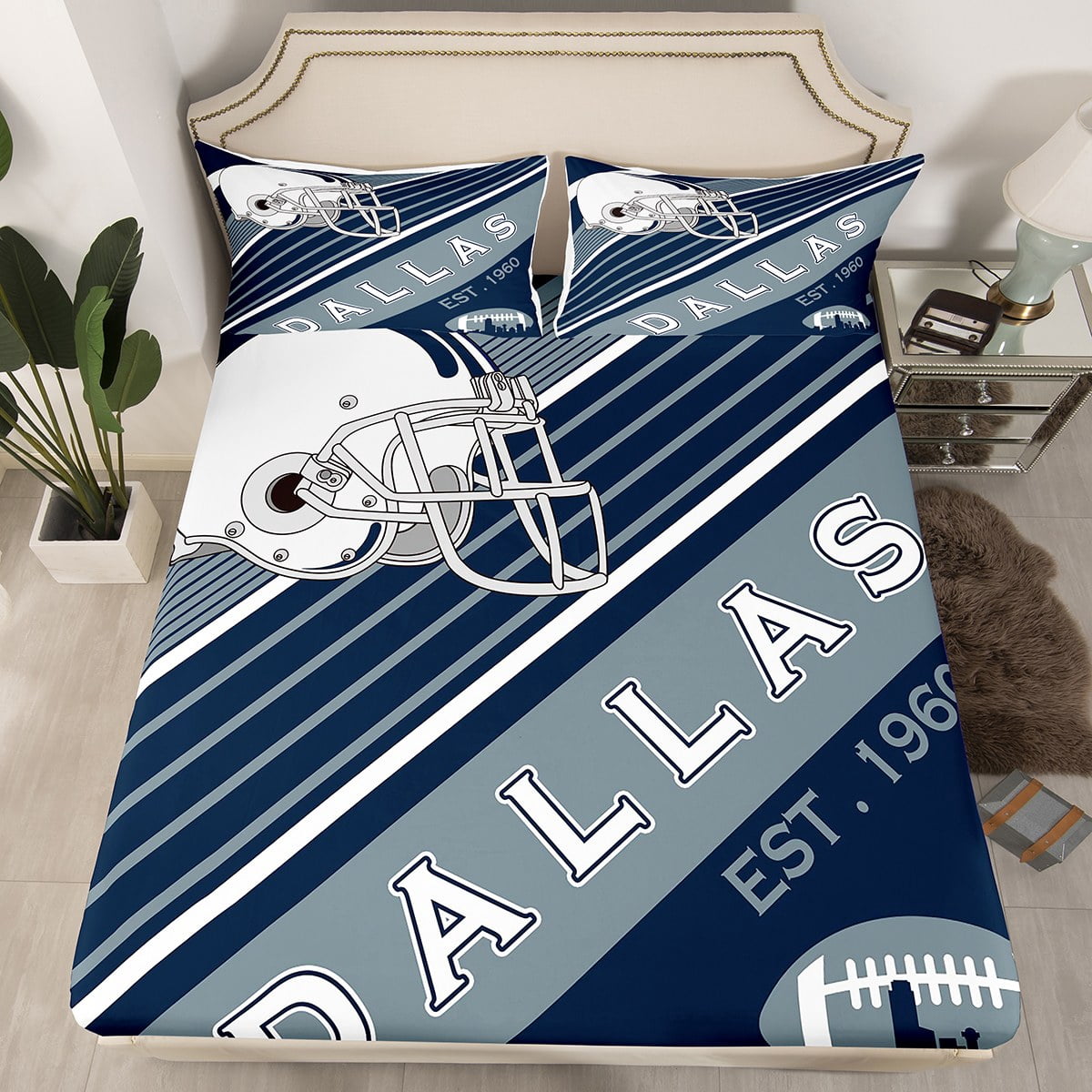 YST 4Pcs American Football Bed Sheets Set, Sheets Queen Size, Sports ...