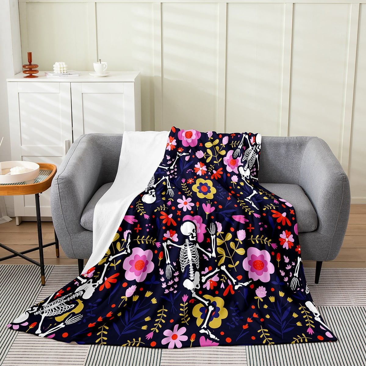 YST 60S 70S Style Throw Blanket Throw 50x60 Groovy Floral Fleece ...