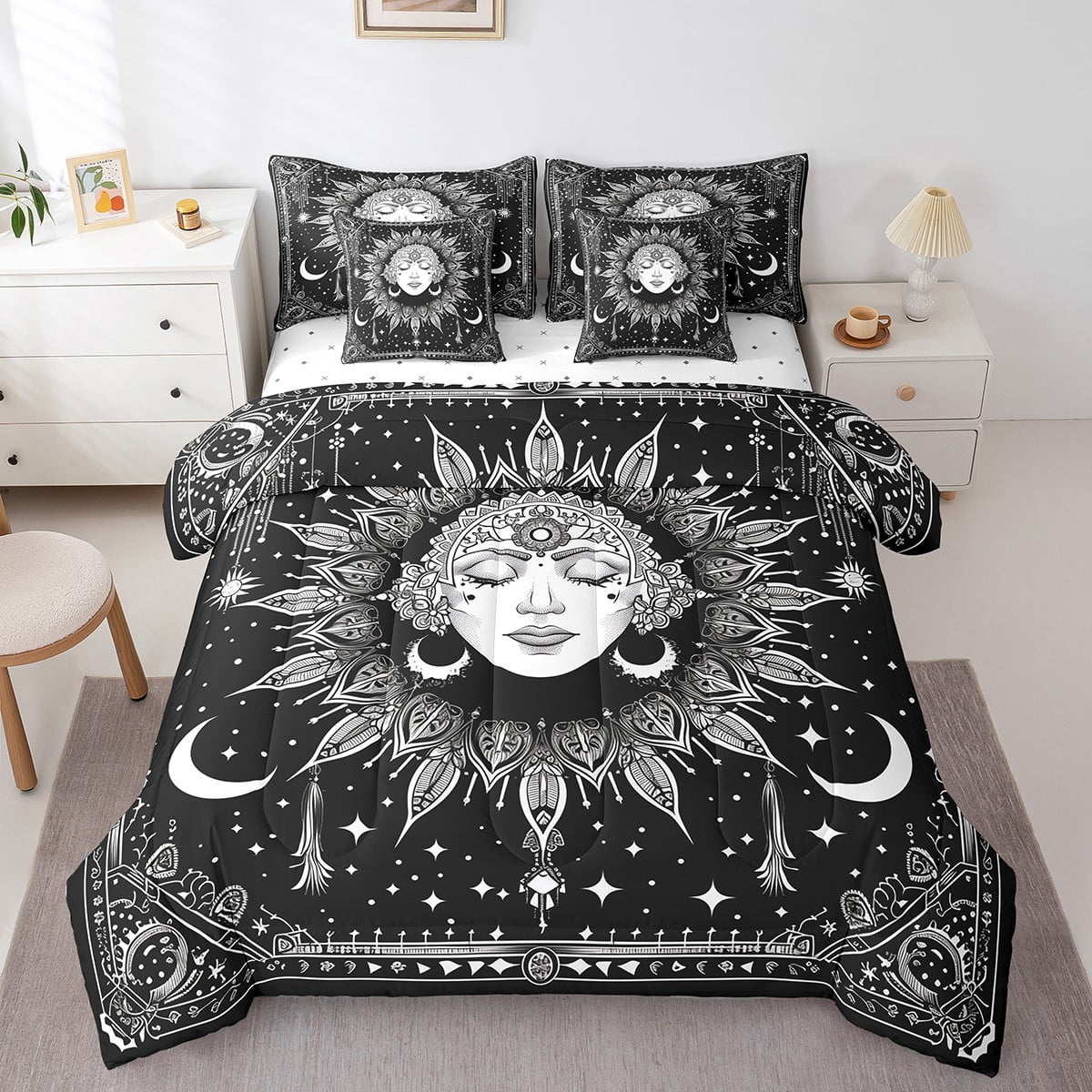 7 Pcs Mandala Comforter Set Queen Western Exotic Bedding Sets for Men ...