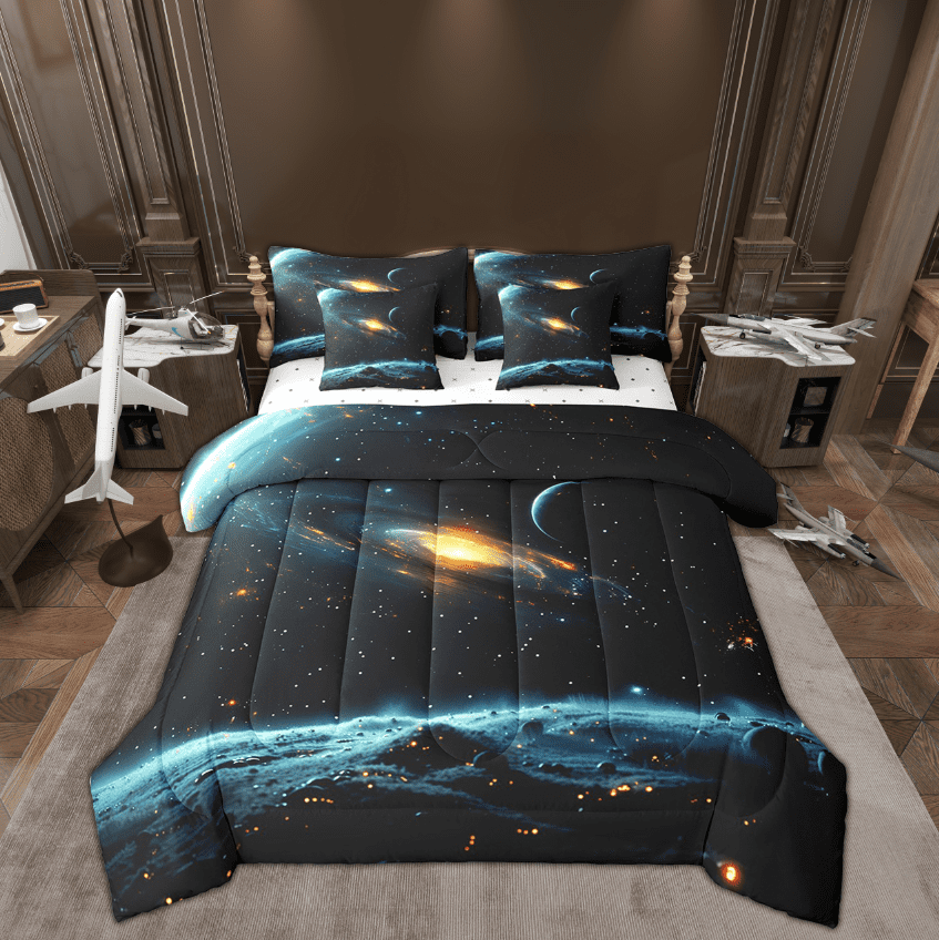 7 Pcs Outer Space Bed In A Bag Bedroom Decor King 3D Galaxy Print ...