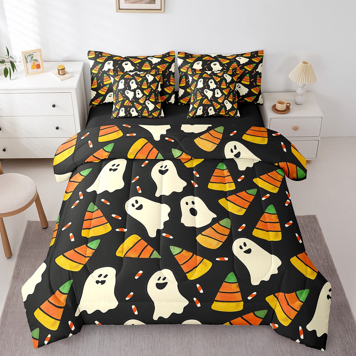 Erosebridal 7-Piece Happy Halloween Bedding Set Twin Halloween ...