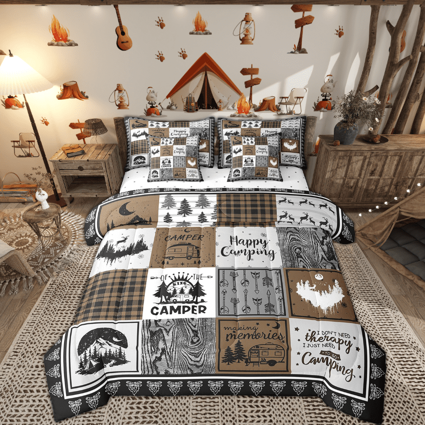 7 Piece Camping Comforter Set King,Rv Camper Bedding Set for Bunks ...