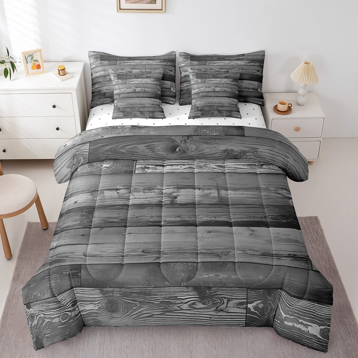 YST 7 Piece Rustic Farmhouse Bedding Set Western Queen Comforter Set ...