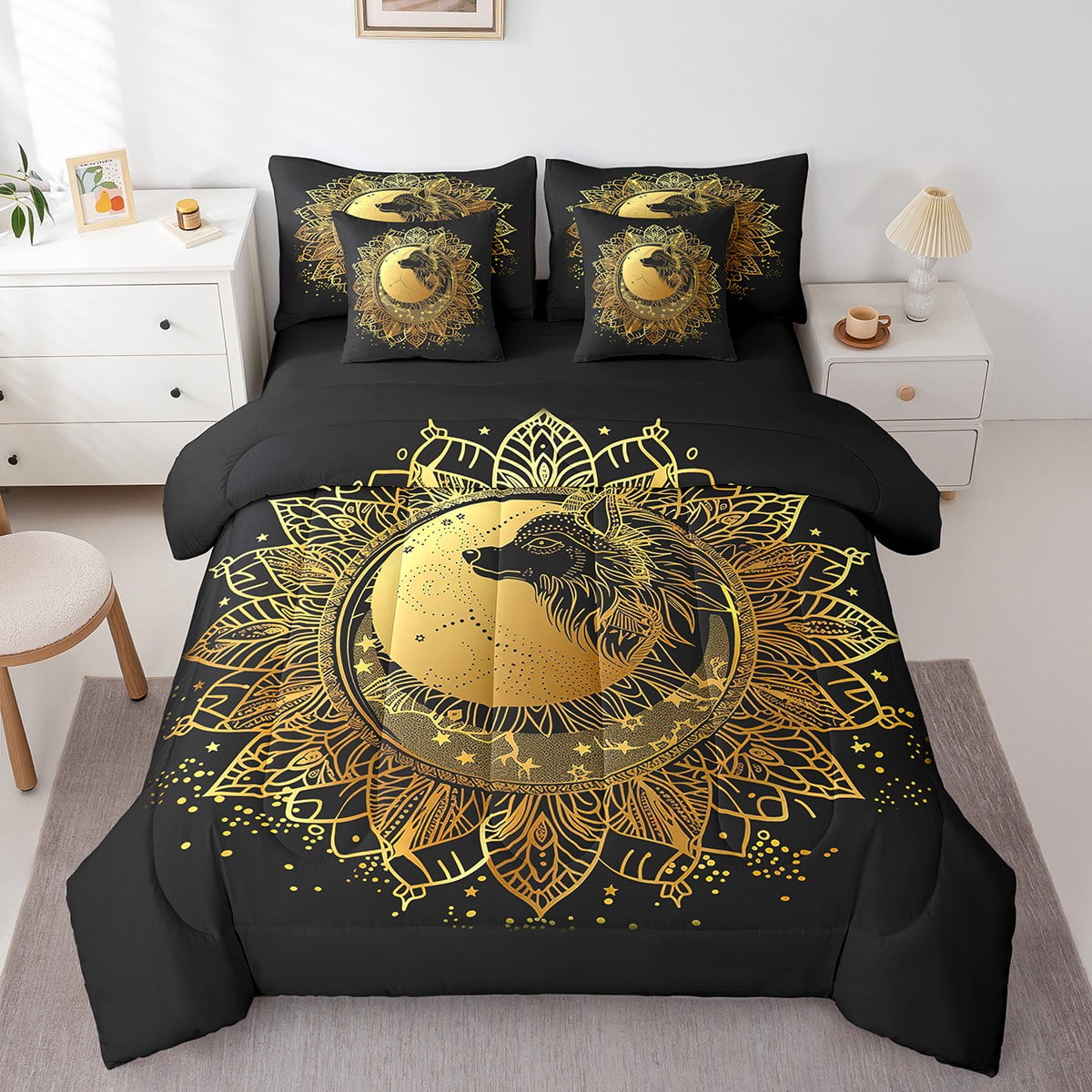 Erosebridal 7 Pieces Boho Mandala Bedding Queen Size Bohemian Flower ...