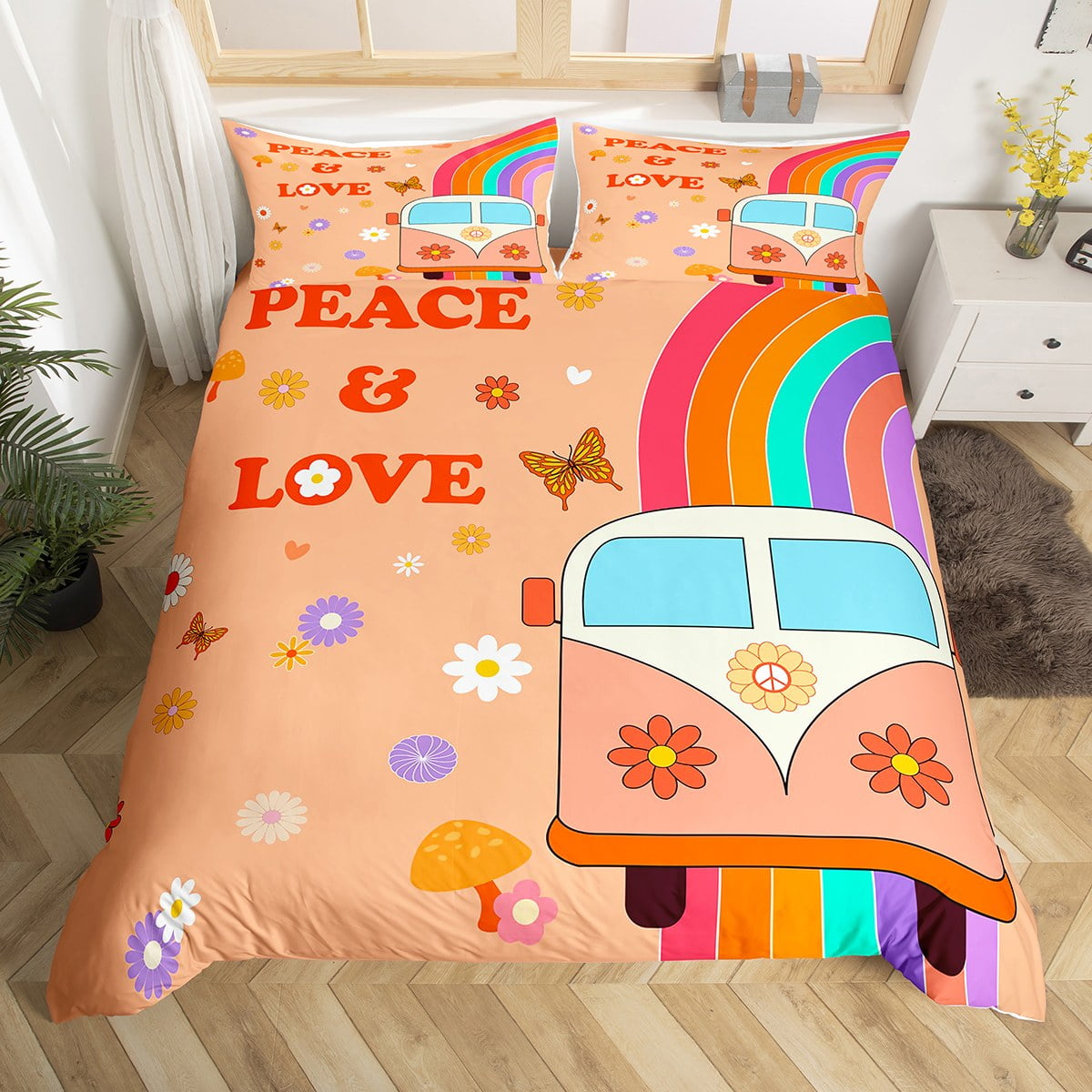 YST 70S 80S Flower Bedding Set, 90S Groovy Flowers Comforter Cover Twin ...