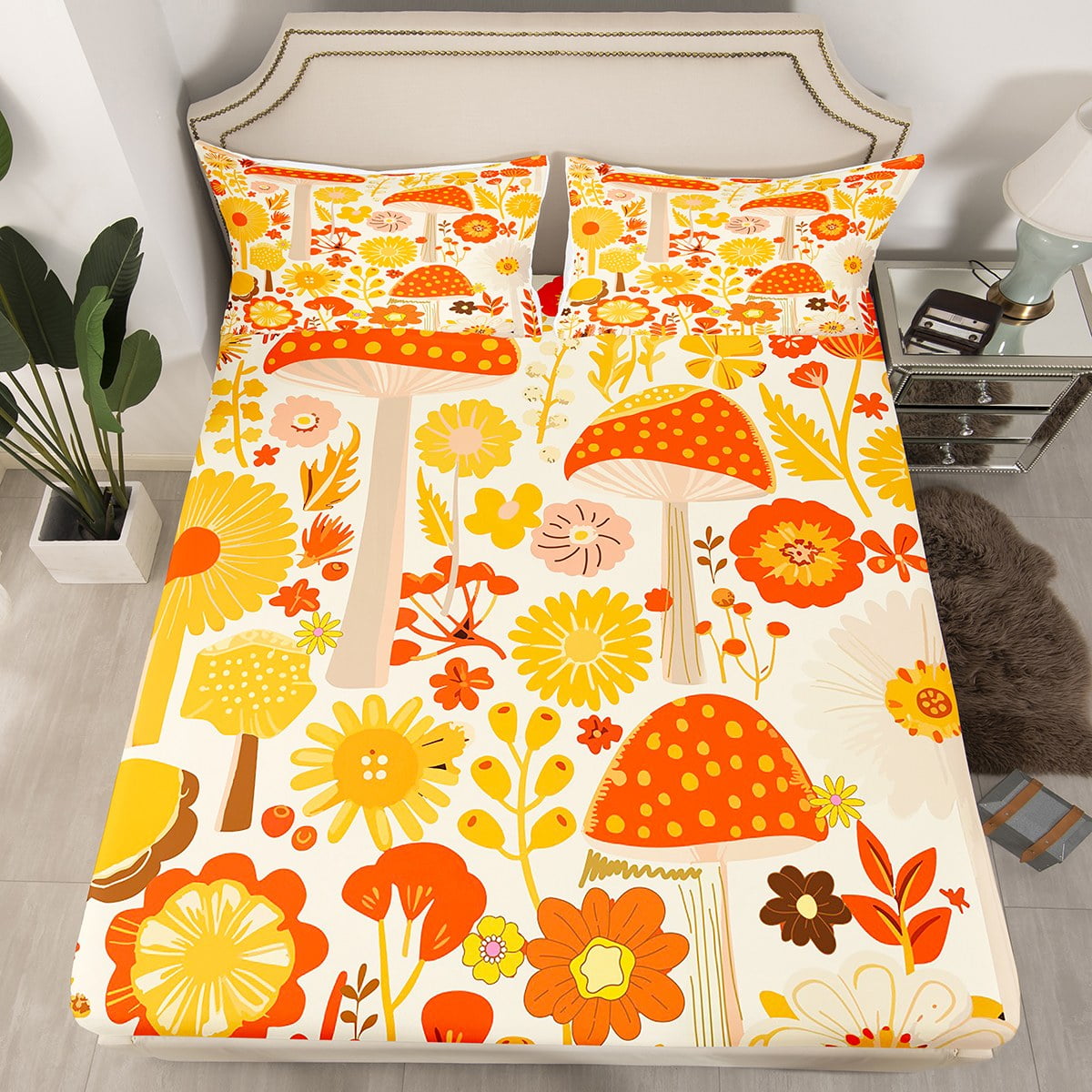 70S Groovy Flower Bedding Set Twin, 80S 90S Retro Floral Bed Sheets ...