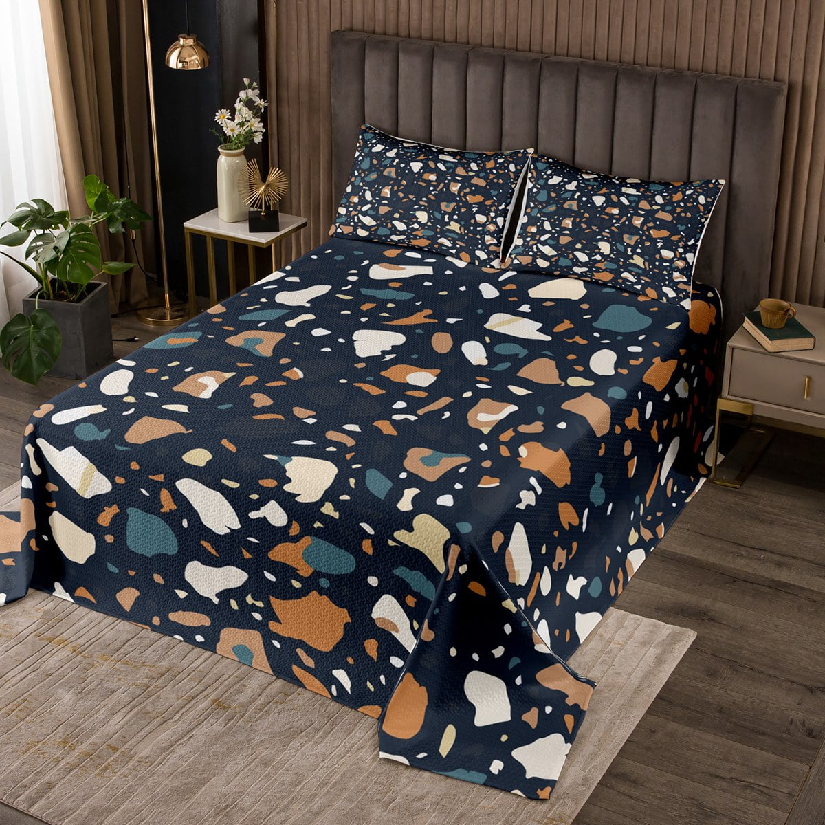 YST Abstract Art Coverlet Queen Size Rainbow Marble Bedding Set for ...