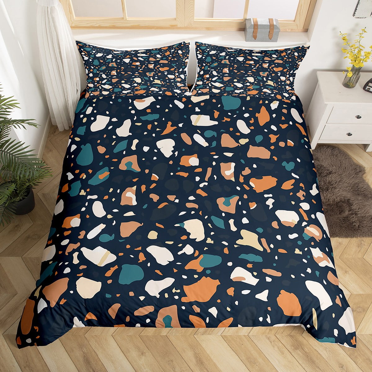 YST Abstract Art Duvet Cover Full Rainbow Marble Bedding Set for Kids ...