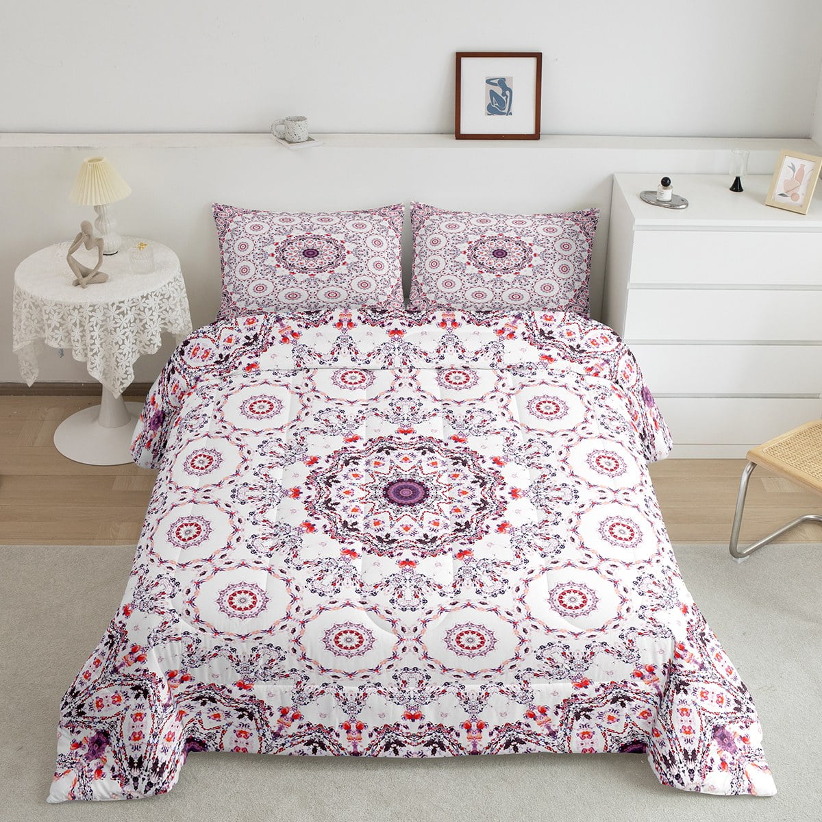 Yst Abstract Flower Bedding Set Full For Girls Women Hippie Medallion