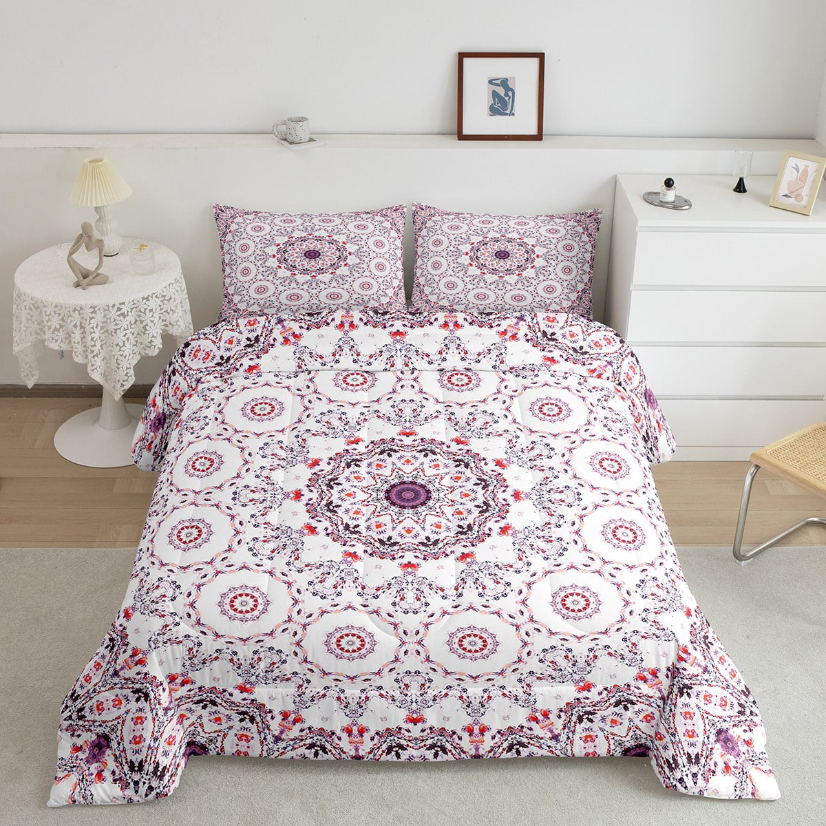 YST Abstract Flower Comforter Set Queen for Girls Women Hippie ...