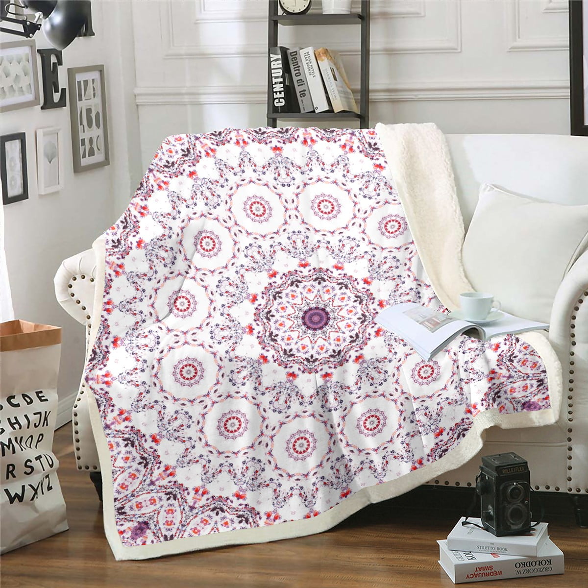 Yst Abstract Flower Throw Blanket For Couch For Girls Women Hippie