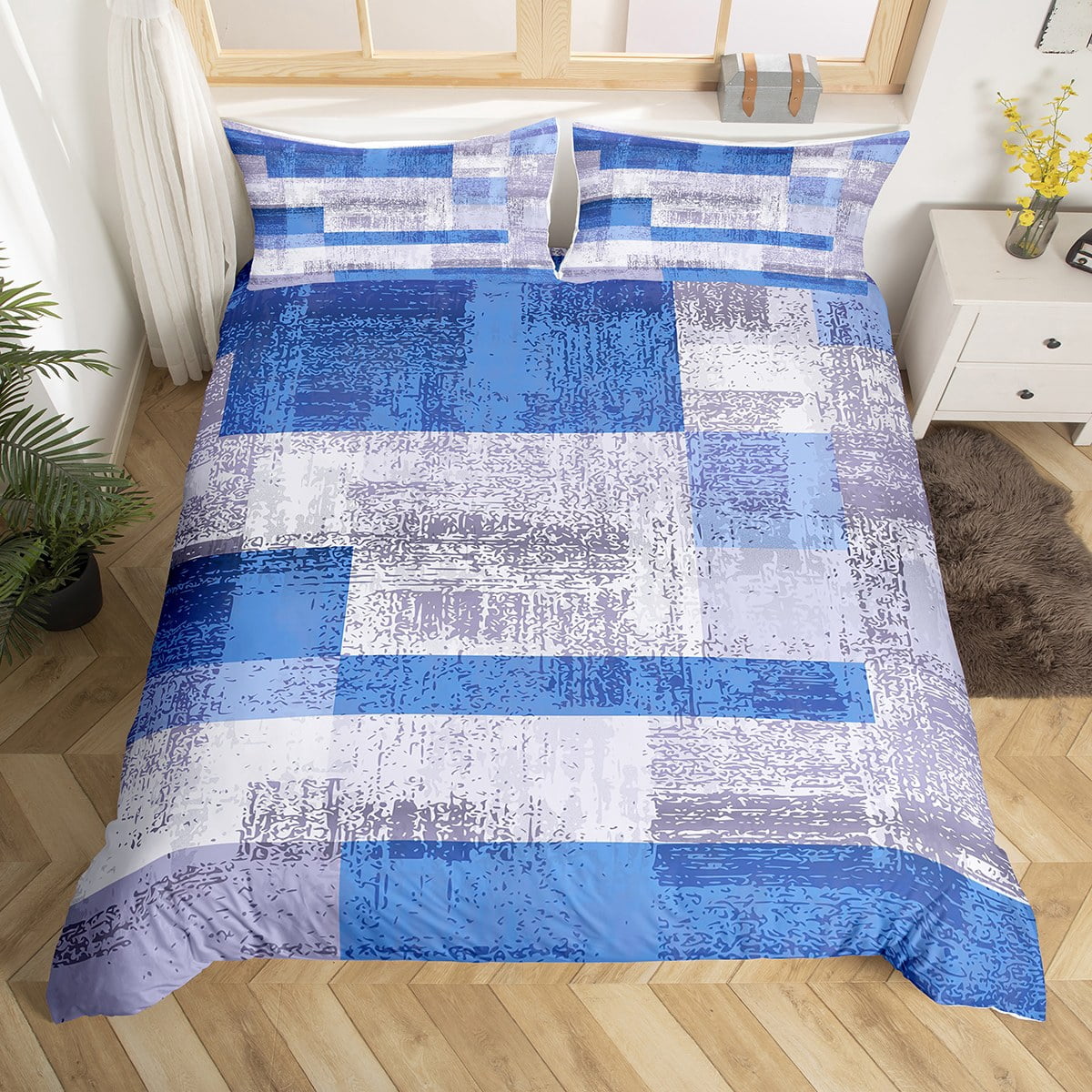 YST Abstract Geometric Duvet Cover Twin Modern Bedding Set Contemporary ...