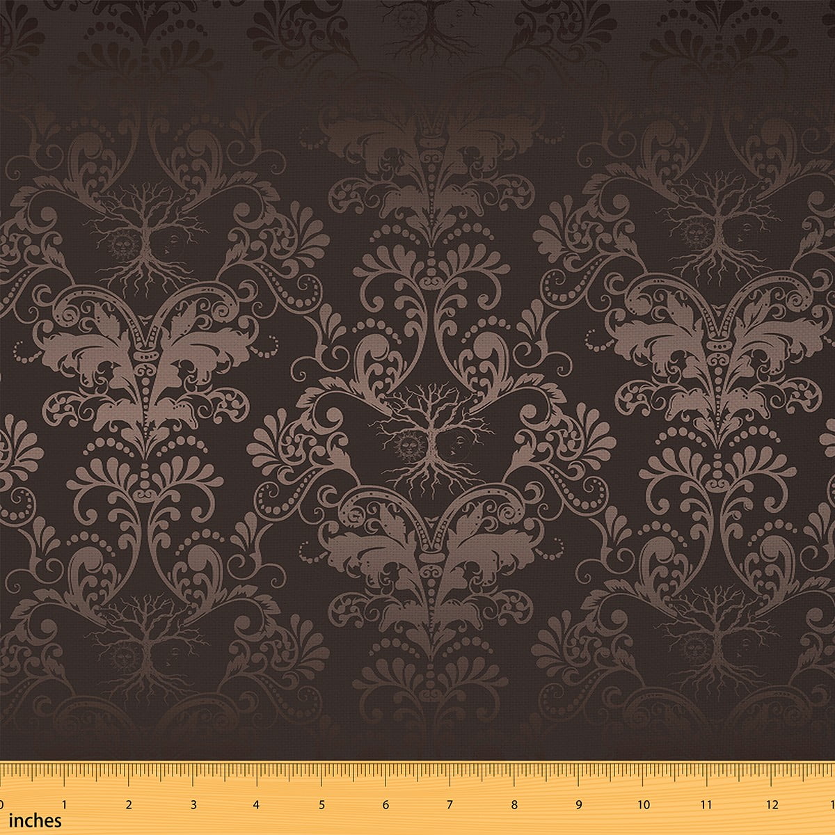 Adults Black Damask Upholstery Fabric Vintage Classical Floral Fabric ...