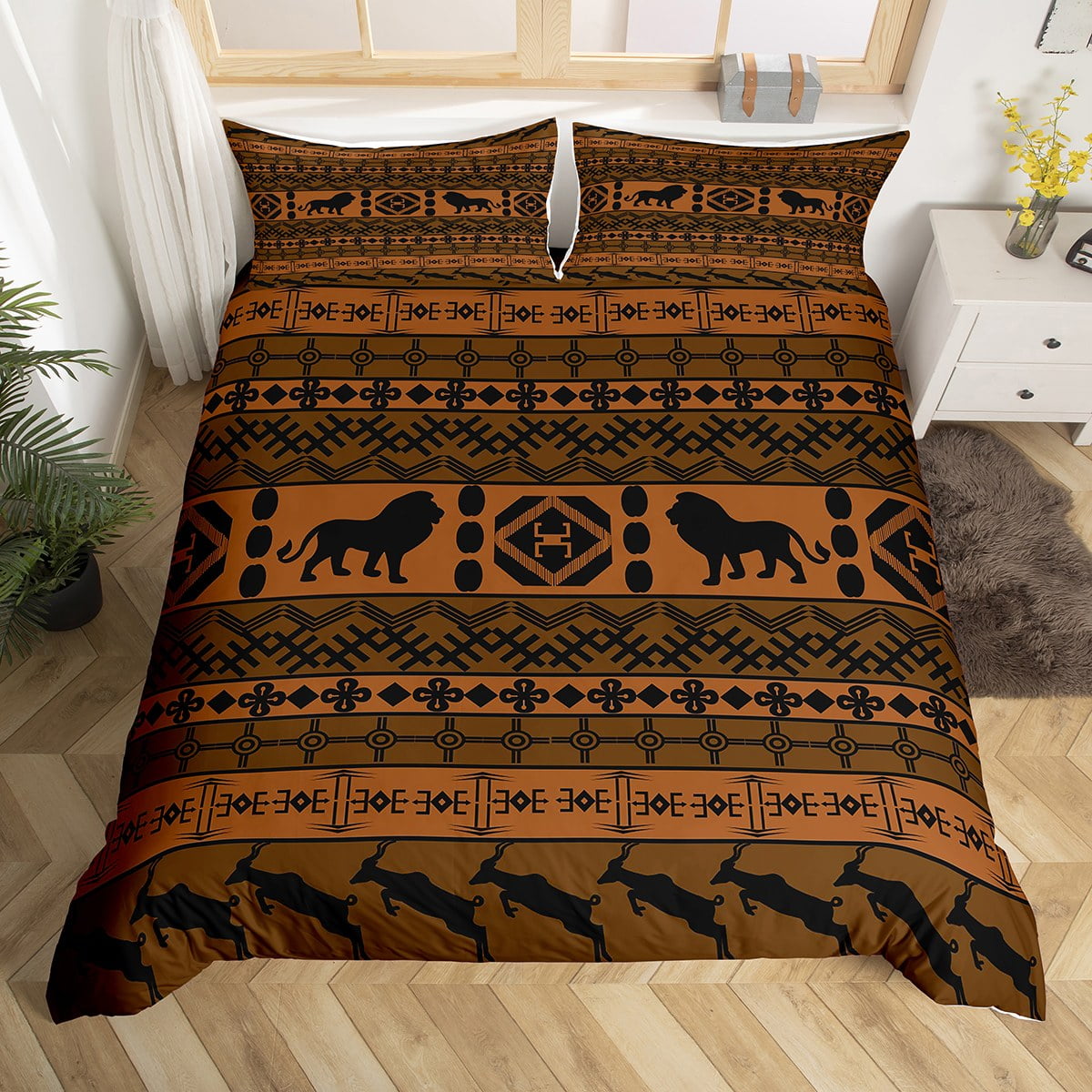 YST African Lion Duvet Cover for Men Women,Traditional Wild Animal ...
