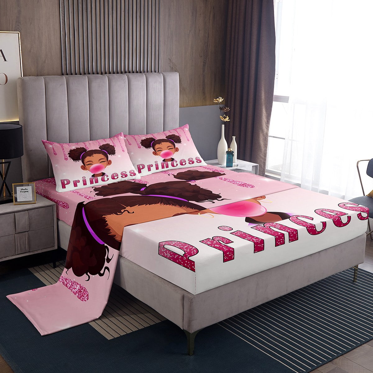 Erosebridal African Style American Black Sheet Set King Size, Kawaii ...