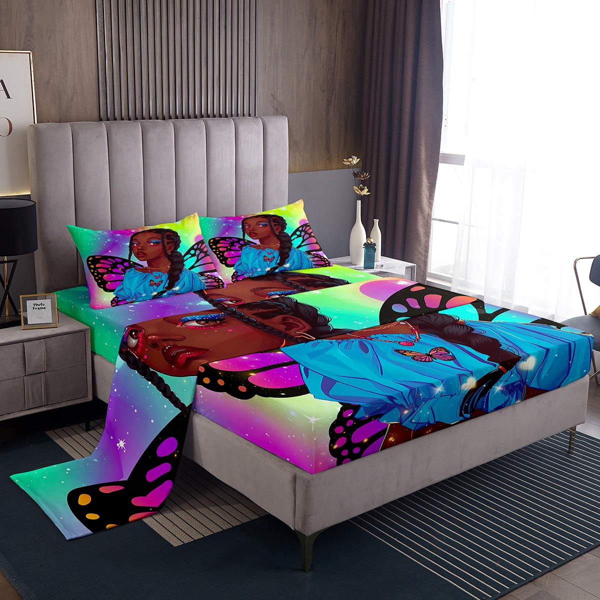 Erosebridal Afro Twin Size African American Black Bed Sheets Set ...