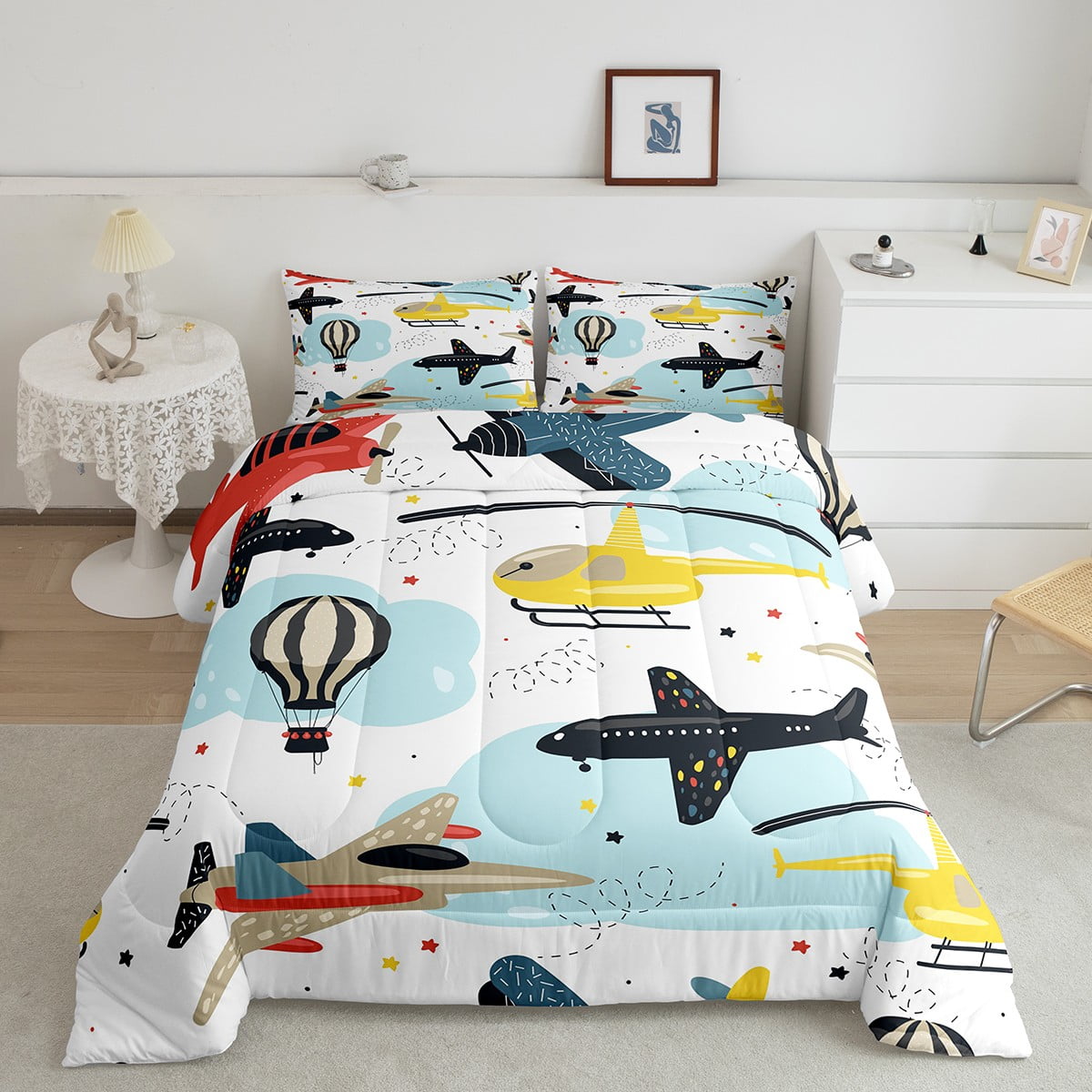 Erosebridal Aircraft Comforter Set Full,Airplane Bedding Set,Cartoon ...