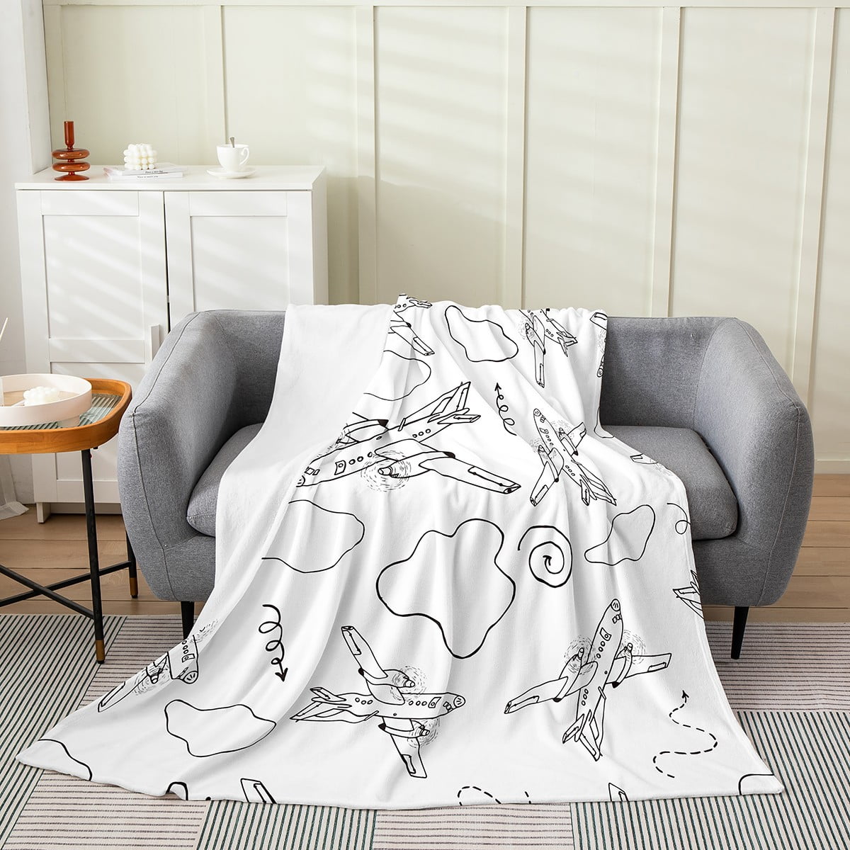 YST Aircraft Fleece Blanket Airplane Blanket,Helicopter Aircraft ...