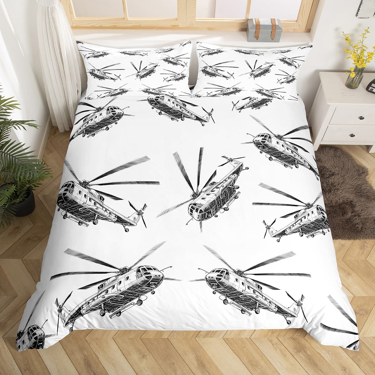 YST Airplane Duvet Cover Twin,Teens Boys Aircraft Comforter Cover,Hand ...