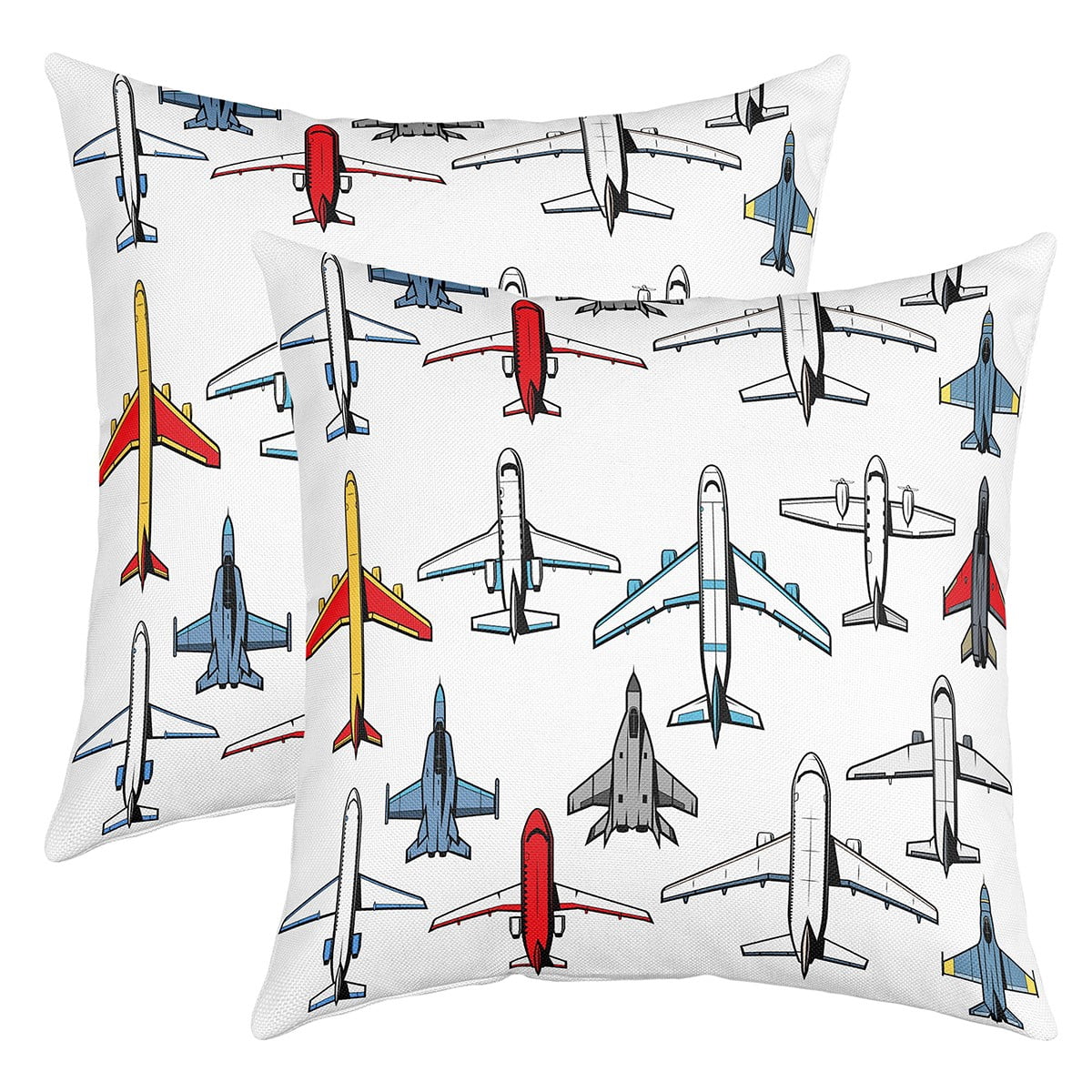 Airplane Pillow Covers Vintage Aircraft Cushion Covers,Fighter Plane ...