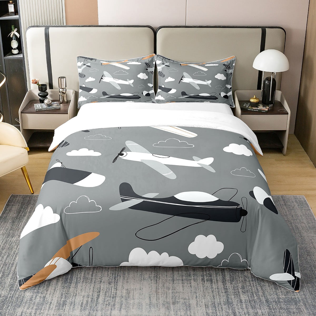 Erosebridal Airplane Queen 100% Cotton Duvet Cover,Aircraft Comforter ...