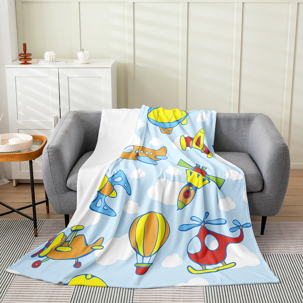YST Airplane Throw Blanket for Boys,Kids Aircraft Blanket,Flying Plane ...